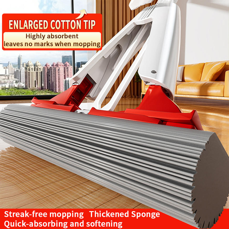 Self-Wringing Stainless Steel Sponge Mop with High Dehydration Rate for ...