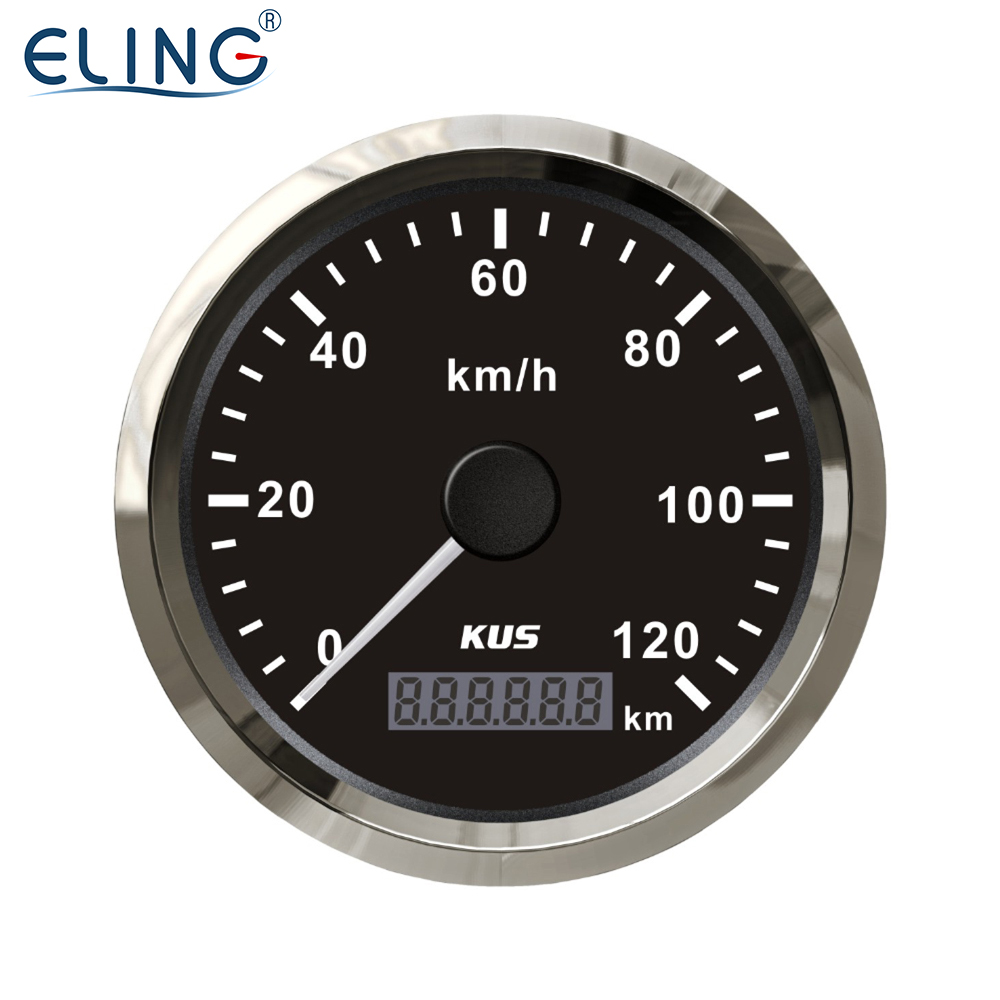 KUS 85mm Speedometer GPS Speedo Gauge Odometer With Backlight 12V 24V for Generator Racing Truck Yachts Boat Bus Waterproof