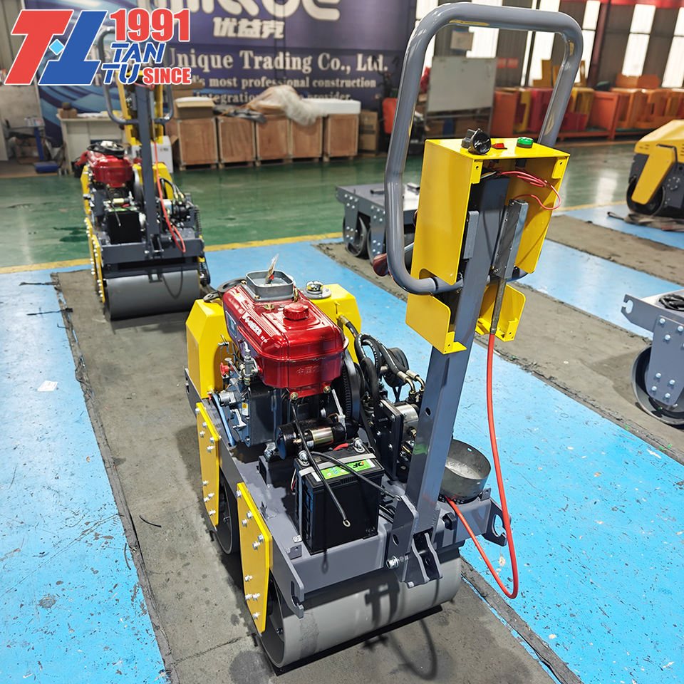 Plastic Compactor Machine 2 Ton Double Drum Roller Diesel Engine High ...