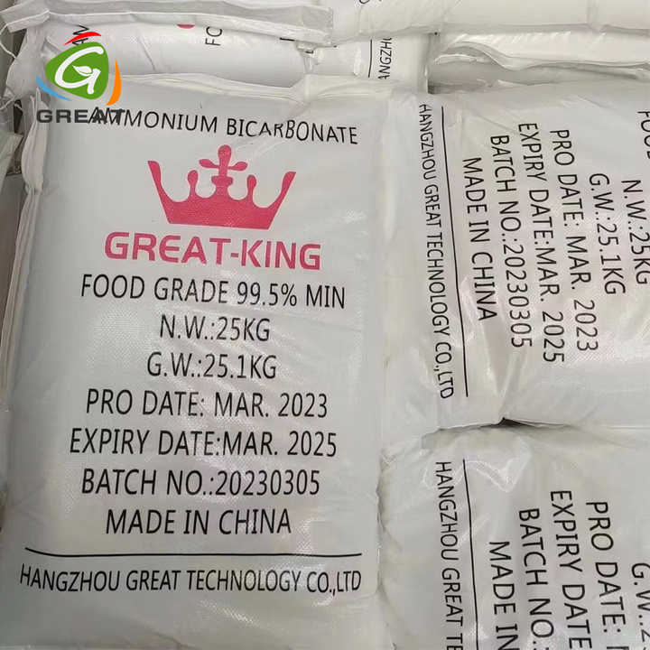 Food Grade Ammonium Bicarbonate 25kg Bag Packaging Baking Additives CAS ...