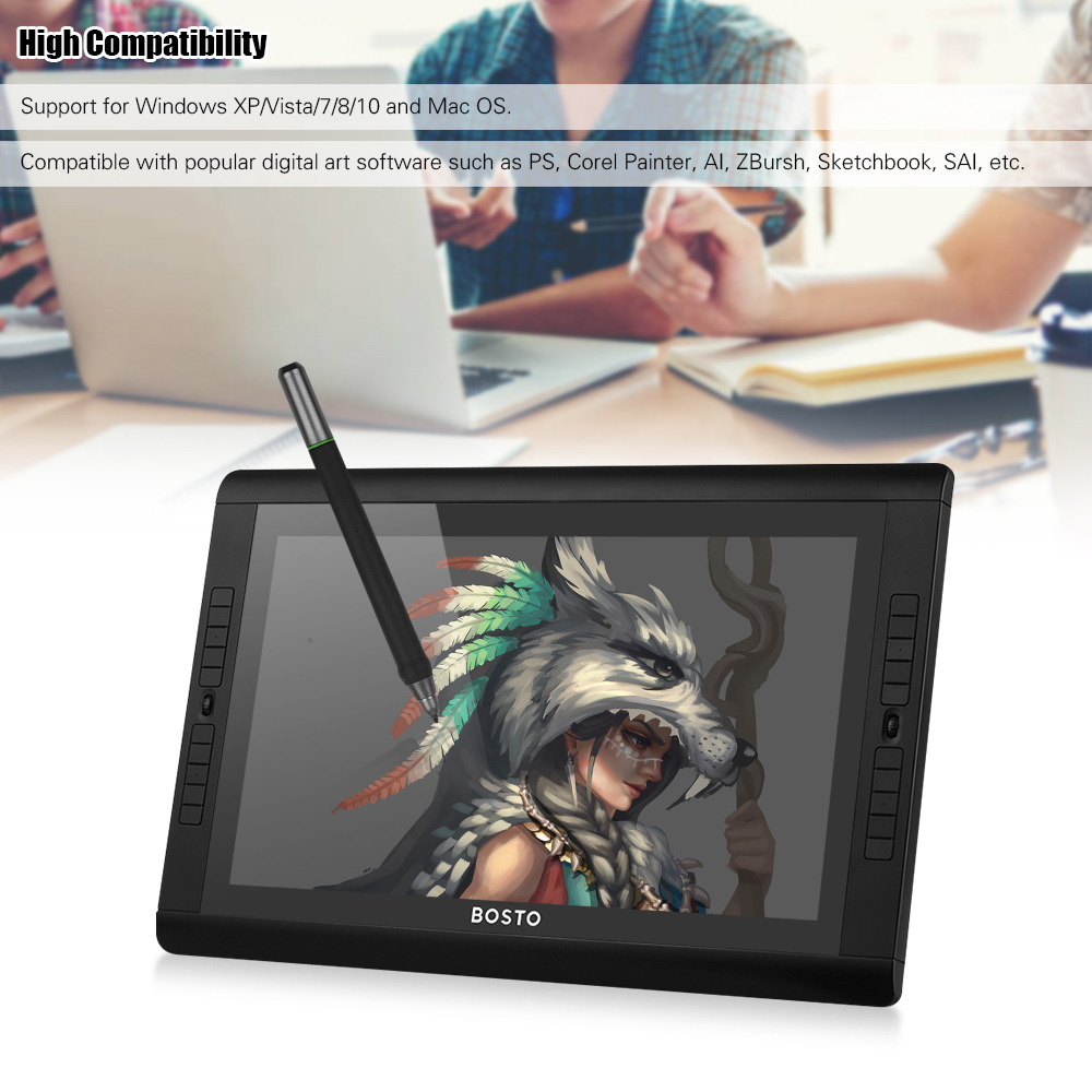 Popular Drawing Tablet BOSTO New Pen Display with Shortcut Key ...