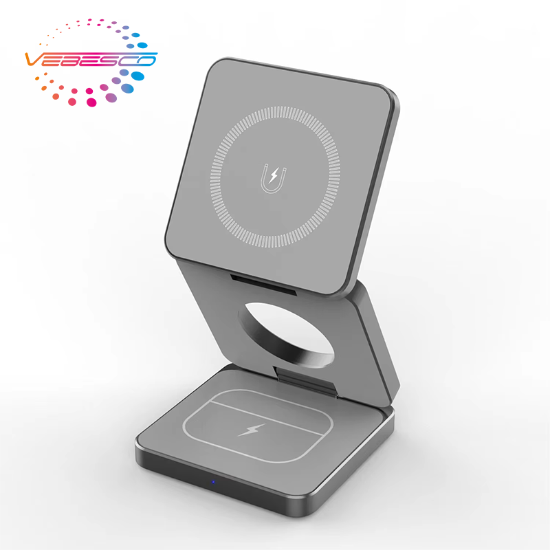 Hot Selling Electric Portable 3-in-1 Foldable Magnetic Wireless Charger ...