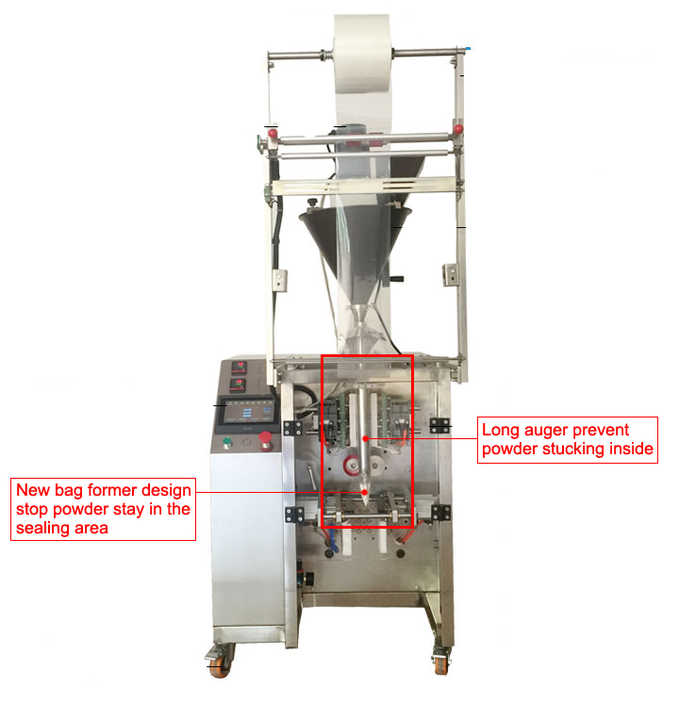 Vertical Automatic Long Straight Auger Screw Sachet Powder Packaging ...