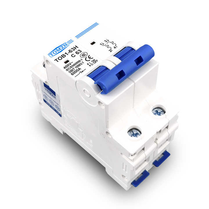 TOMZN 2P AC MCB TOB1-63 C Type - Reliable Mini Circuit Breaker