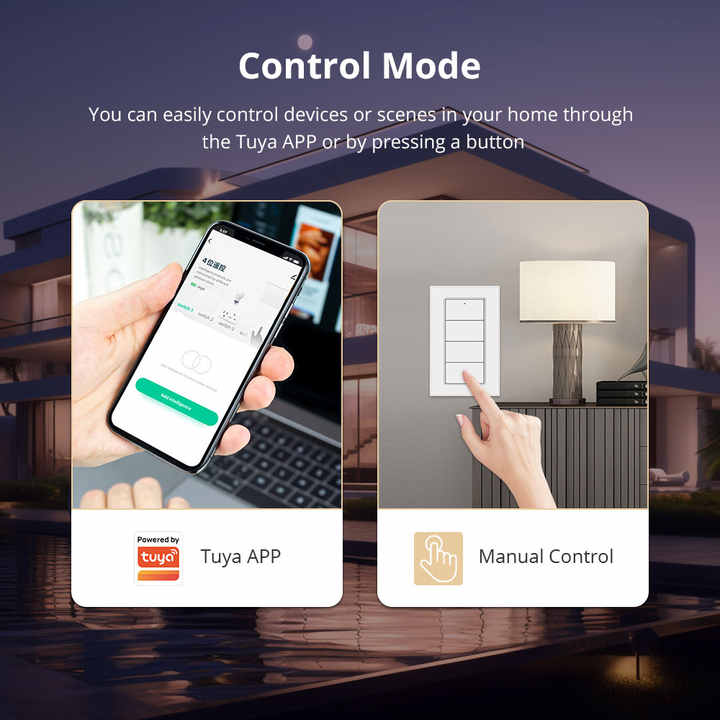 Zemismart DIY Wireless Scene Switch Battery-Powered Tuya Zigbee Remote Control Smart Home App ...
