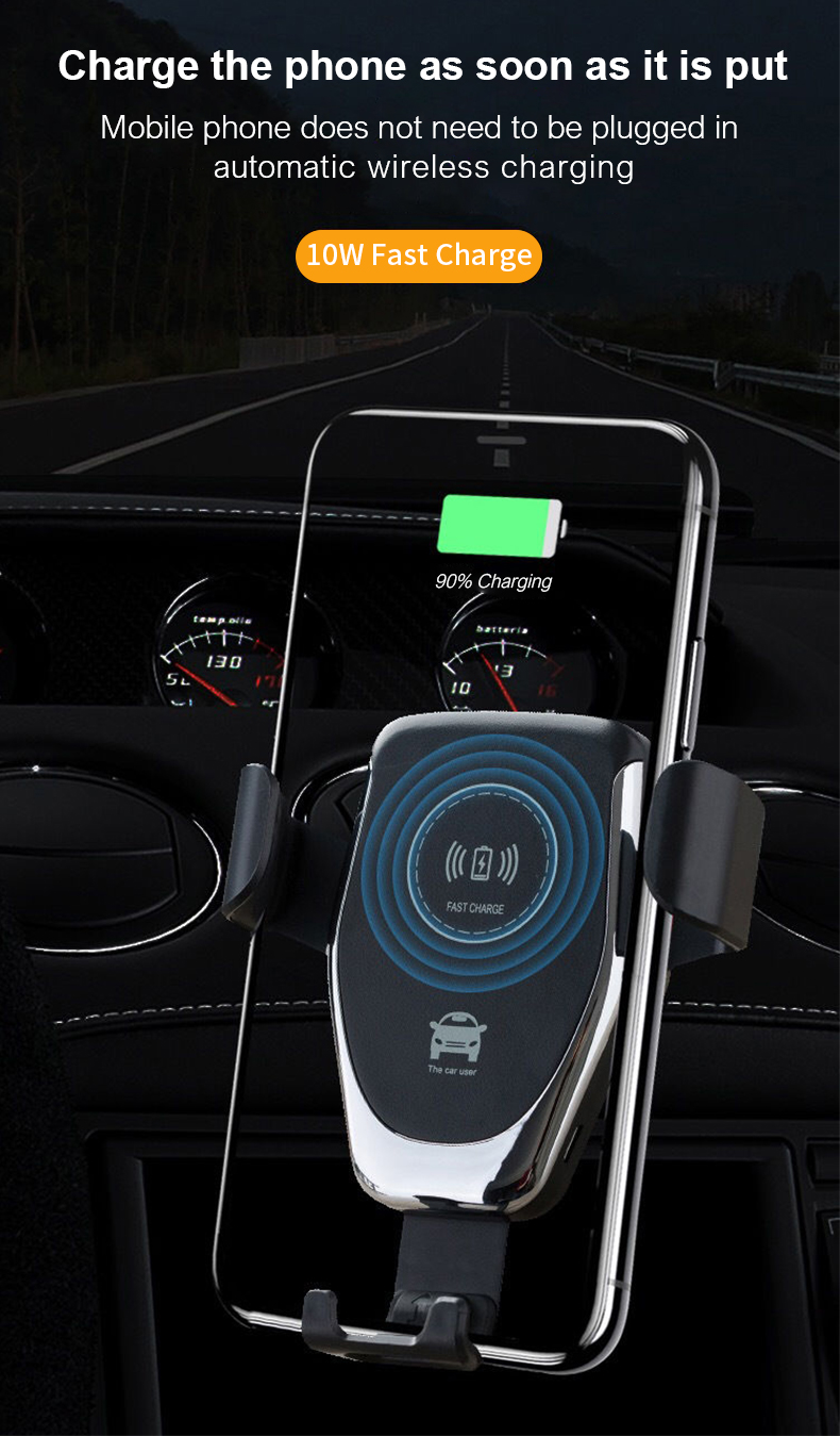 Suport Incarcator Wireless Auto, 10W, Kubetron, Brate Reglabile, Pentru ...