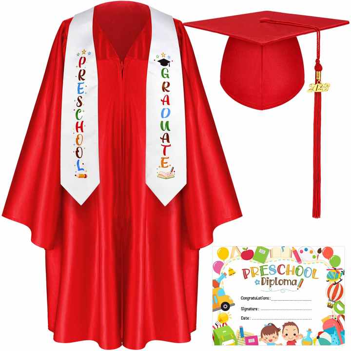 Kindergarten Graduation Cap Gown Stole Package Graduation Gown ...