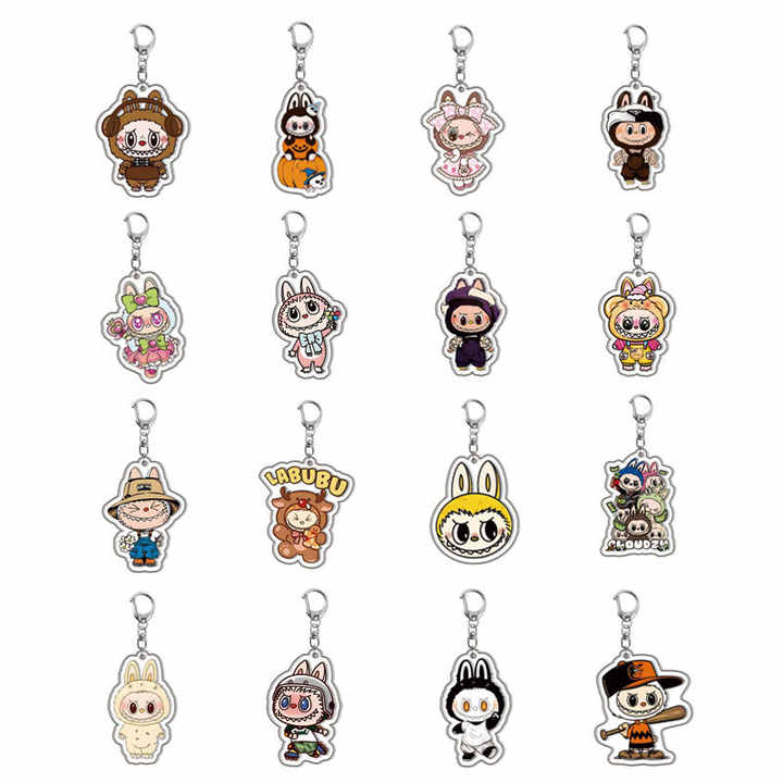 Labubu 2025 New Cartoon Acrylic Keychain Toys Cute Student Backpack ...
