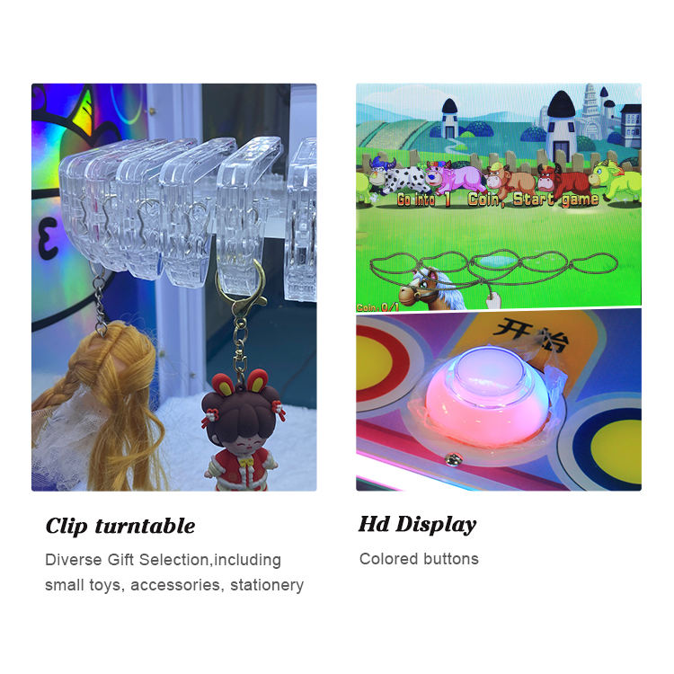 LCD Screen Cartoon Theme Clip Crane Prize Vending Commercial Arcade ...