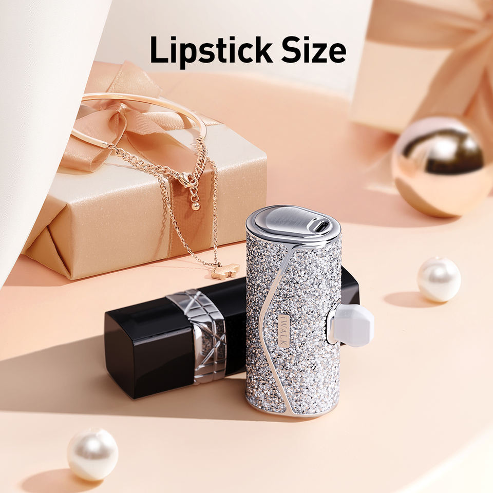 High Quality Fashion Stylish Diamond Power Bank 5000mAh Lipstick Size ...