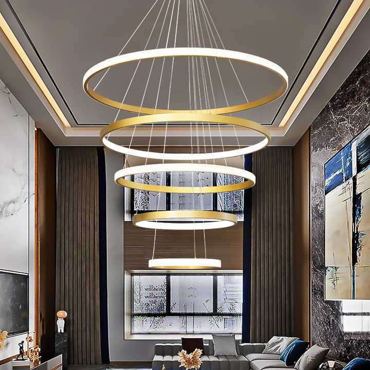 Long Chandeliers - Modern Ring Chandelier by Talin Lighting