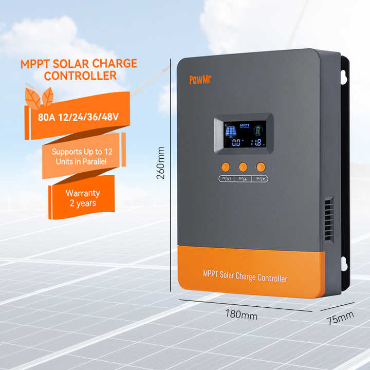 PowMr MPPT 80A Solar Charge Controller 12-48V & Parallel Support
