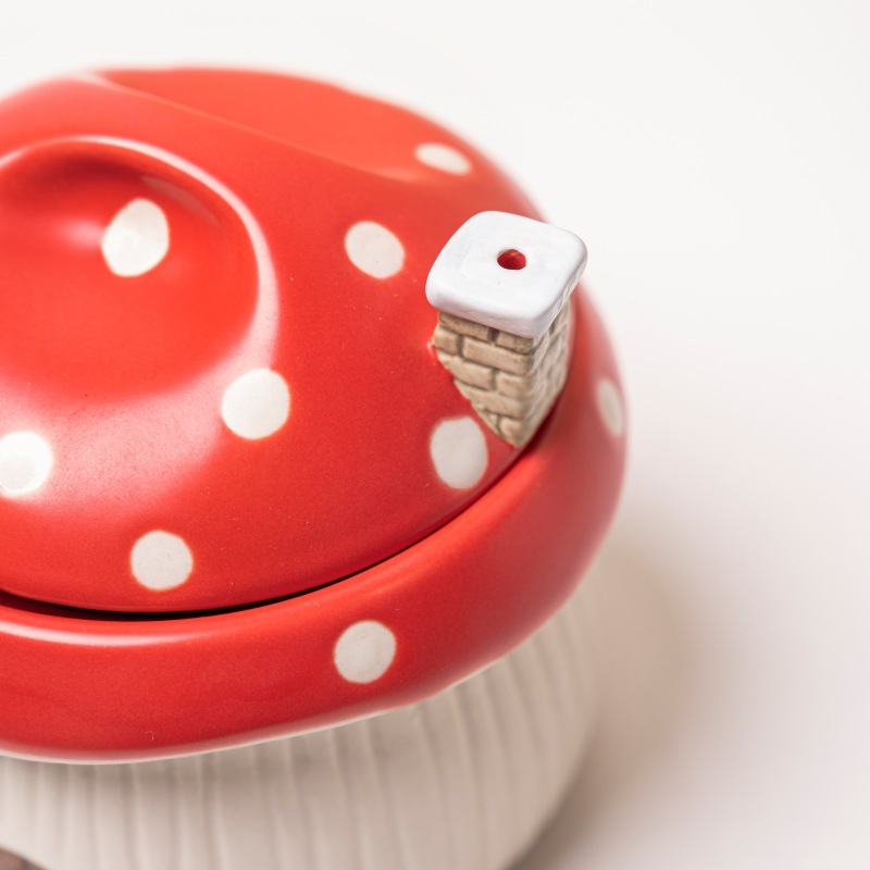 Mushroom Shape Eco-Friendly Porcelain Cartoon Design Ceramic Lid Bowls ...