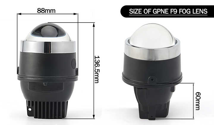 Universal Tri-Color Foglamp Projector Lens 3000K/4300K/6000K for Cars