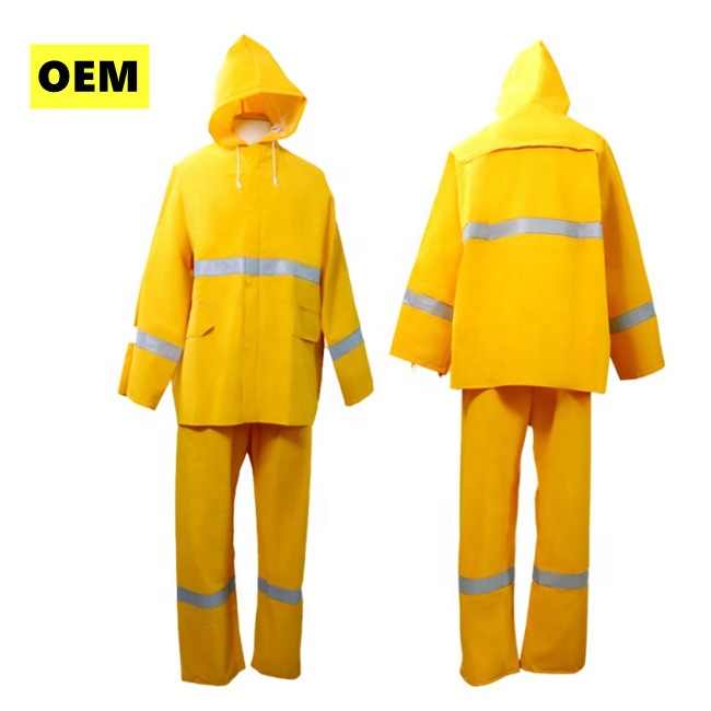 Heavy Duty Industrial Work Waterproof Yellow Pvc Rain Coat Suit Pants ...