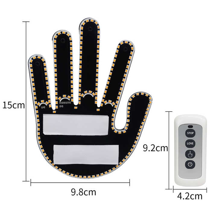 Car Back Window Funny Car Finger Light with Remote Give the Bird Road ...