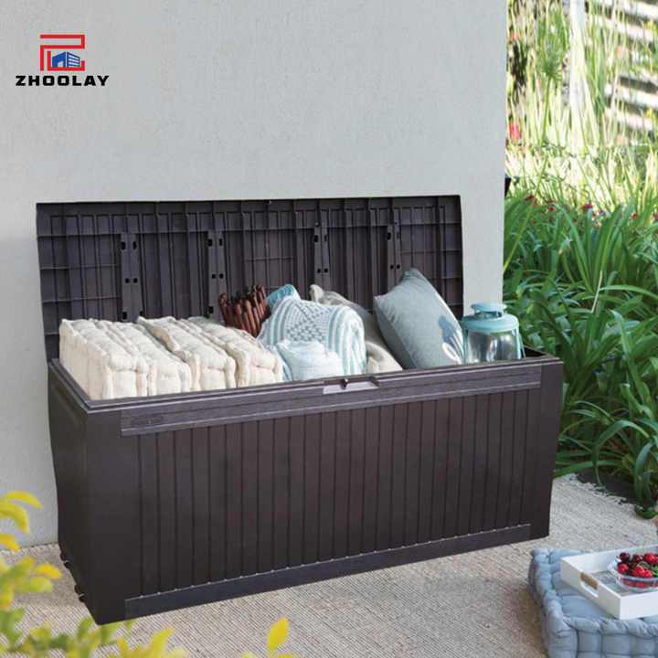 Faux Woodgrain Garden Toolbox Plastic Miscellaneous Cabinet Outdoor ...