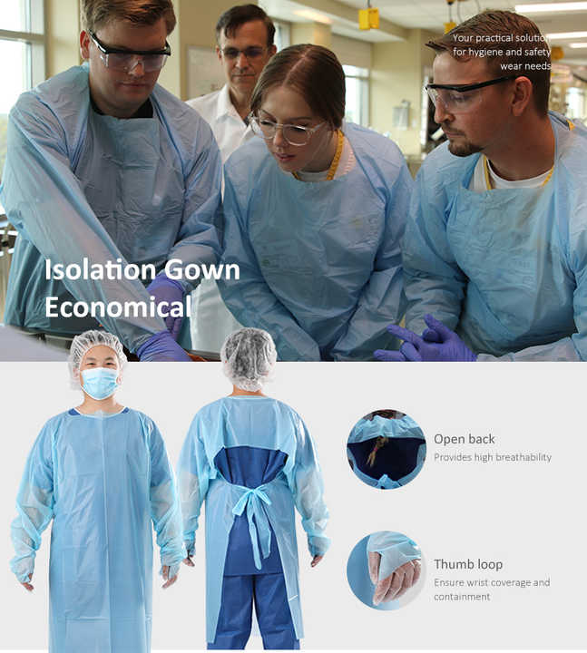Hot Sealing Professional CPE Blue Long Sleeve Hospital Level 1 Surgical ...