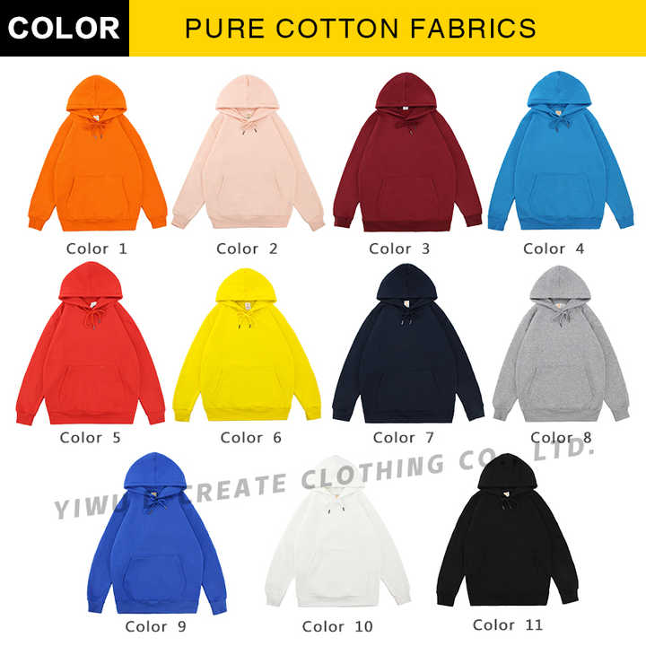 Custom Logo Printing Unisex Blank Cotton Hoodies Wholesale