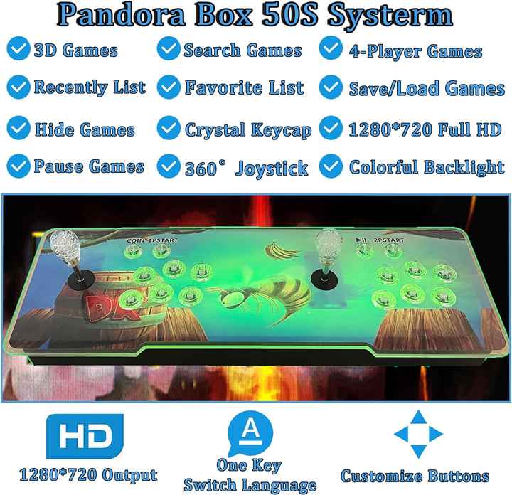 Pandora E-Sports Box 26800 in 1 Runs Bigger Retro 3D HD Arcade Games