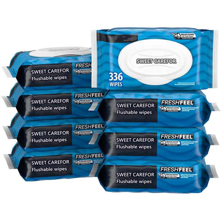 Fresh Feel Flushable Wet Toilet Wipes for Adult Daily Care