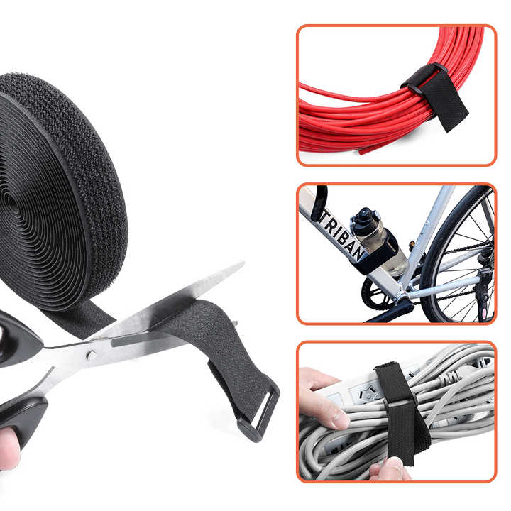 Easy Adjustable 2 in 1 Hook and Loop with Plastic Buckle Dual-Sided ...