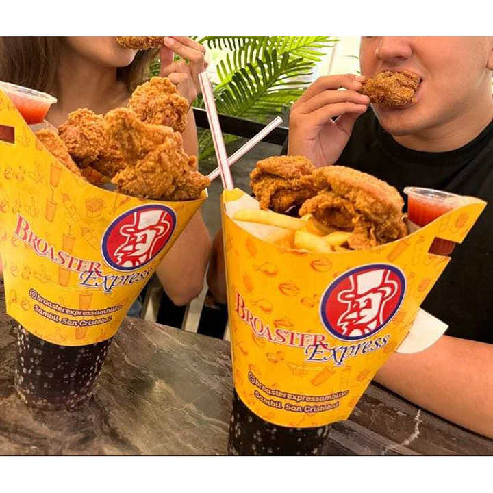 Customizable Deep Fry Fried Chicken French Fries Cup Holders with Straw ...