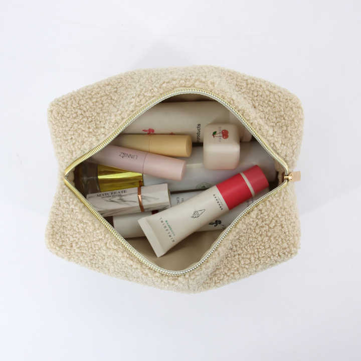 Velvet Terry Cloth Makeup Bags Terry Toiletry Bag Teddy Cosmetic Bag ...