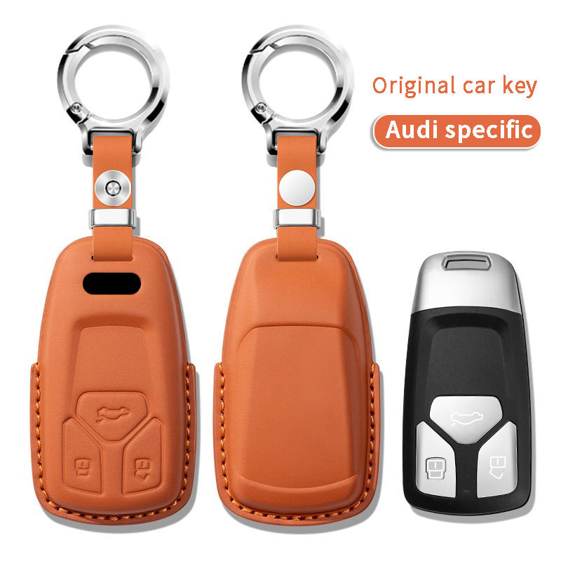 Popular Car Key Cover Suitable for Audi S4, High-end Leather Key Case ...