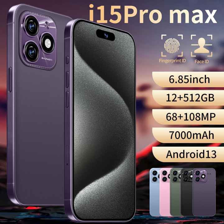 I15 Pro MAX 10-Core LTE Smartphones 16GB+1TB Global Version Unlocked 48 MP Rugged Big Screen HD ...