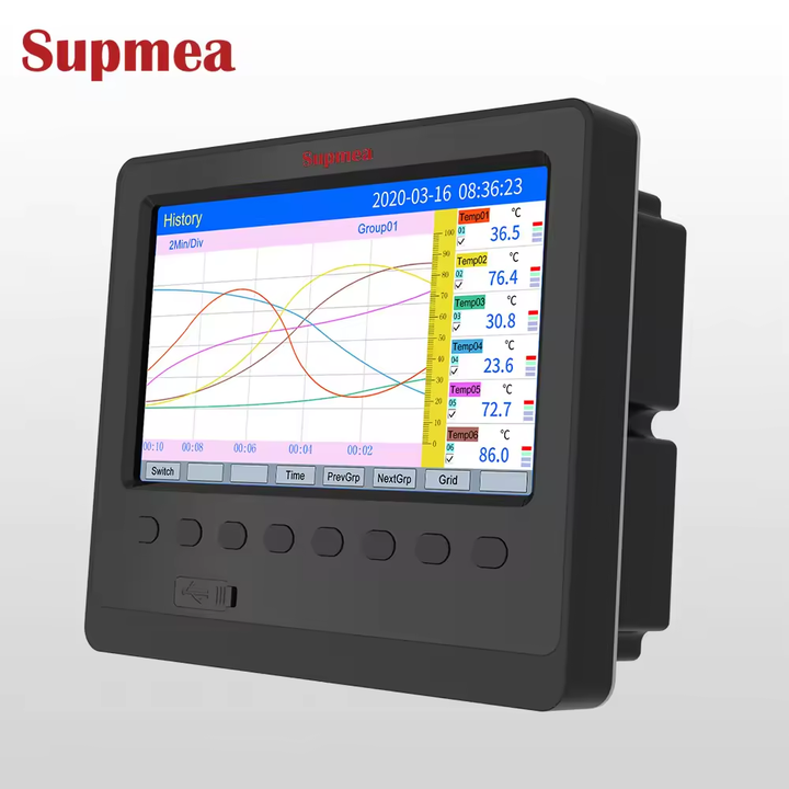 16 Channel Data Logger Chart Recorder Bar Graph Display Temperature ...