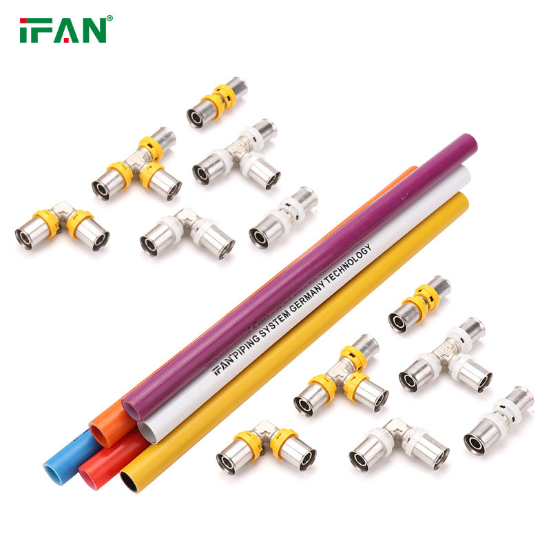 IFAN PEX AL Joint PEX Pipe Fittings Red Color PEX Fittings 16mm 20mm 25mm 32mm Plumbing Brass ...