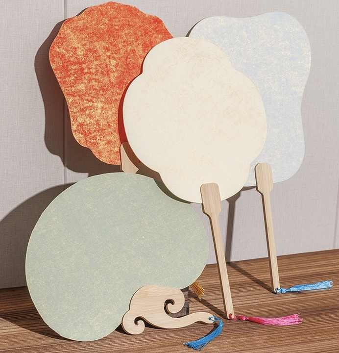 Custom High Quality Personalized Long Handle Round Hend Fan Custom ...