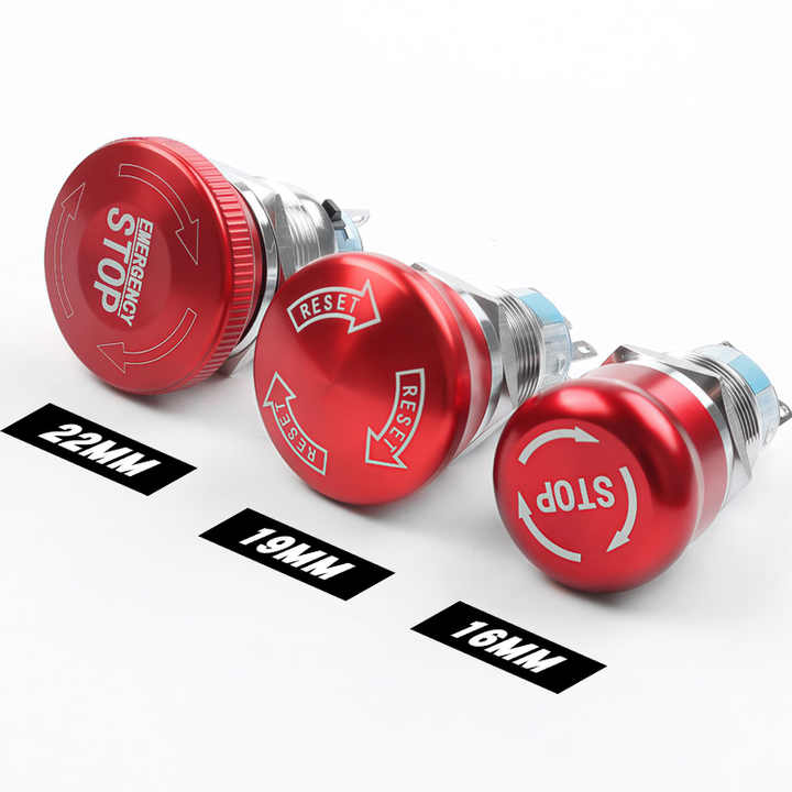 16/19/22MM Waterproof Stainless Steel Mushroom Head Switch Explosion ...