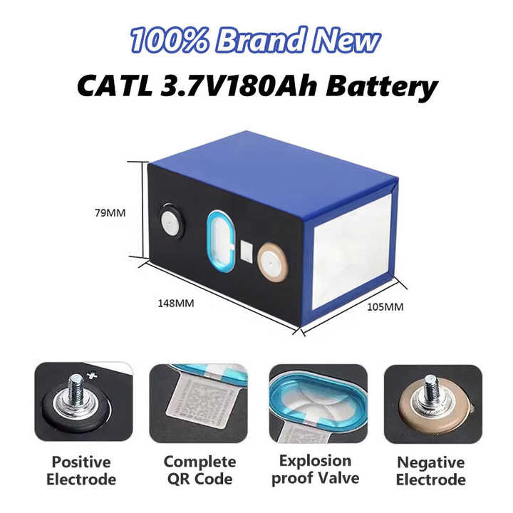 CALT 3.7V Grade a NCM Prismatic Rechargeable Lithium Ion Battery 180ah ...