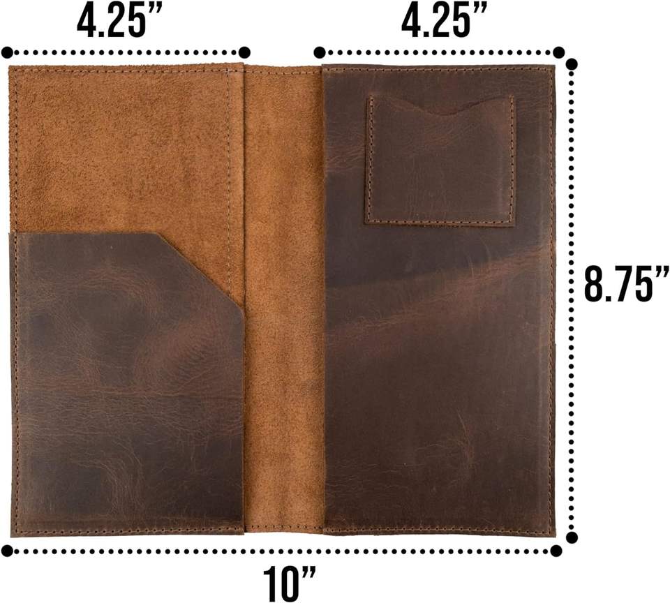 Full Grain Leather Check Presenter - Customizable Bill Holder