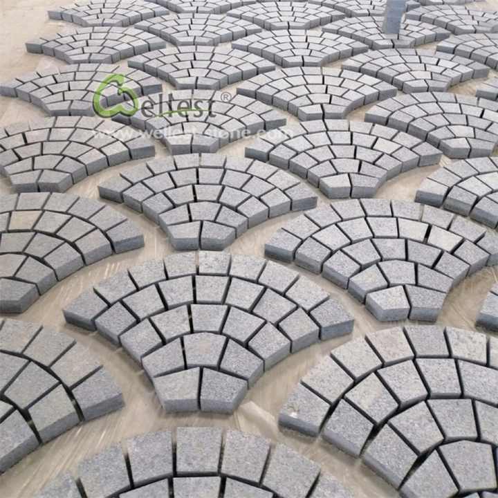 Driveway Granite Paving Blocks - Fan Shaped Cobblestones