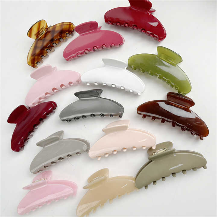 OEM Wholesale Solid Color Large Acetate Hair Claws Clips