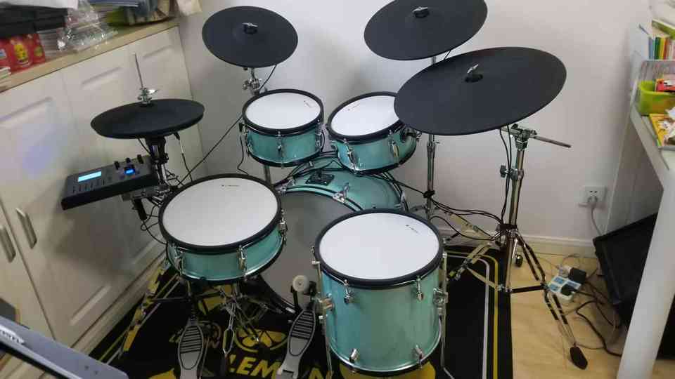 Lemon Drum T950 Electronic Drum Set - 5 Drums, 3 Cymbals, Luxury Wooden ...