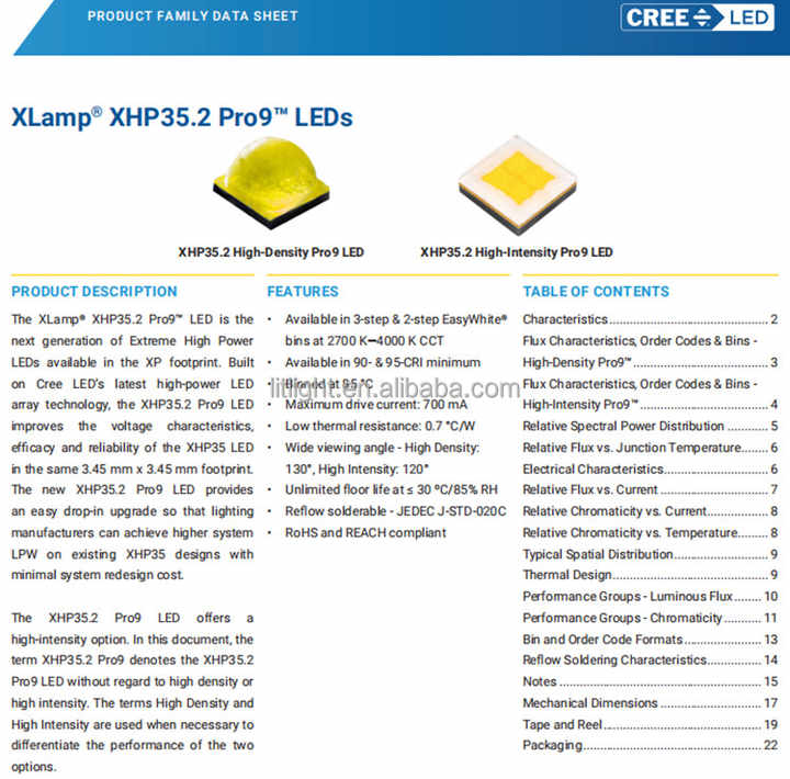 Hi Power XHP35.2 HD HI XHP50.2 XHP70.2 Leds - 50000 Hours