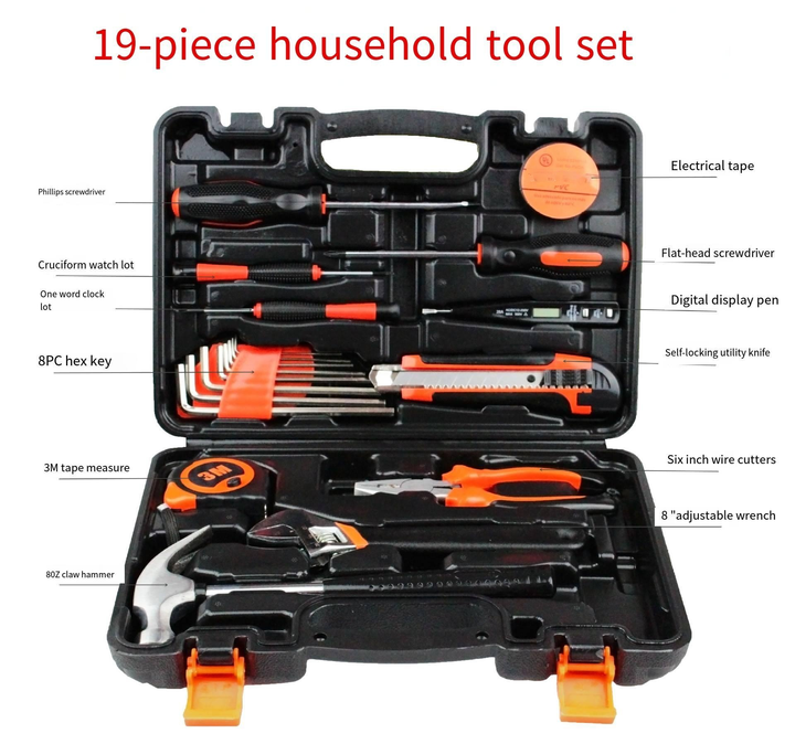 Combo 19 Pcs Machinist Tool Kit Carbon Steel in Cloth Bag Tool Sets Box ...