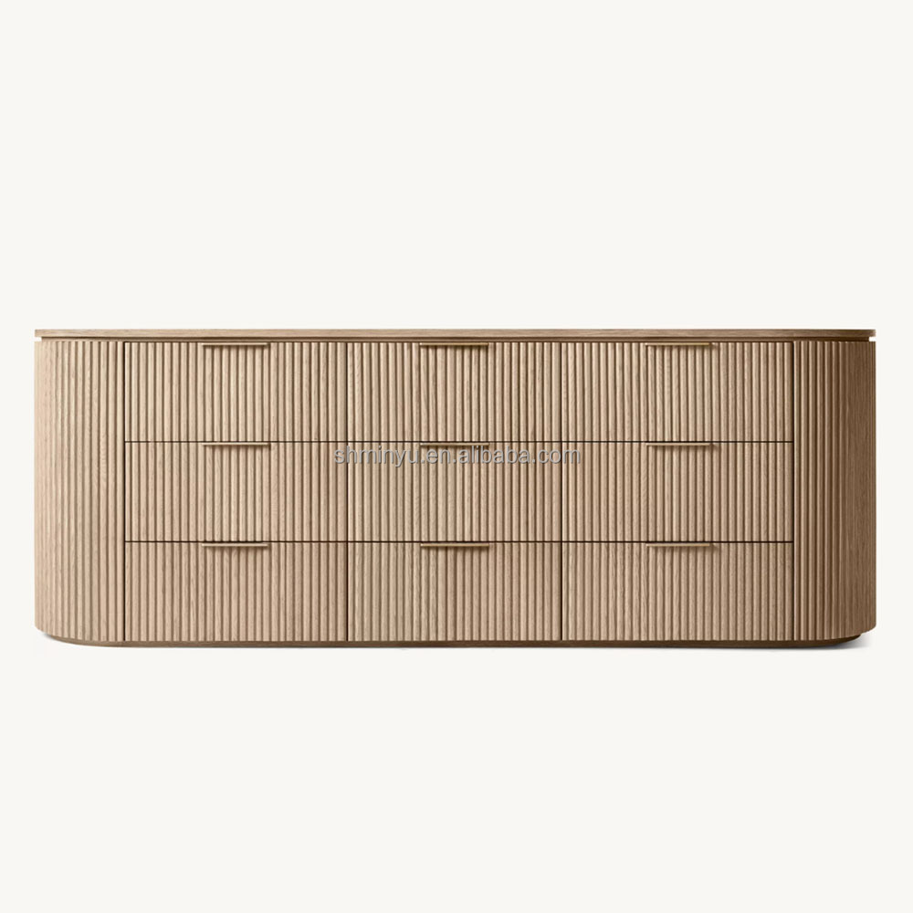 Minyu 2025 French Style Solid Oak Wood 9-Drawer Dresser Elegant Bedroom ...