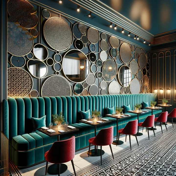 Light Luxury Modern Cafe Bench Seating for Restaurants