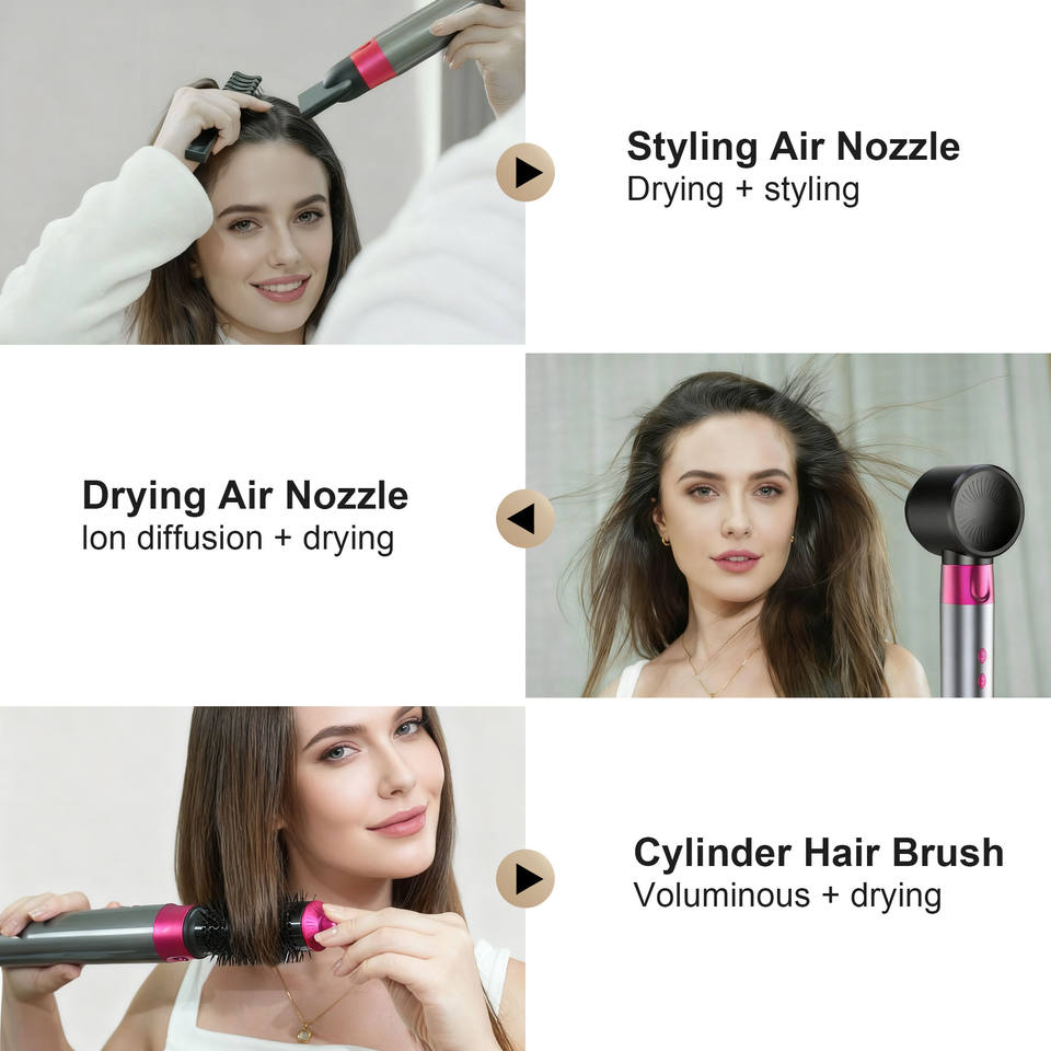 Air Styler 6-in-1 Ionic 3-Speed High-Power Hair Dryer & Styler with ...