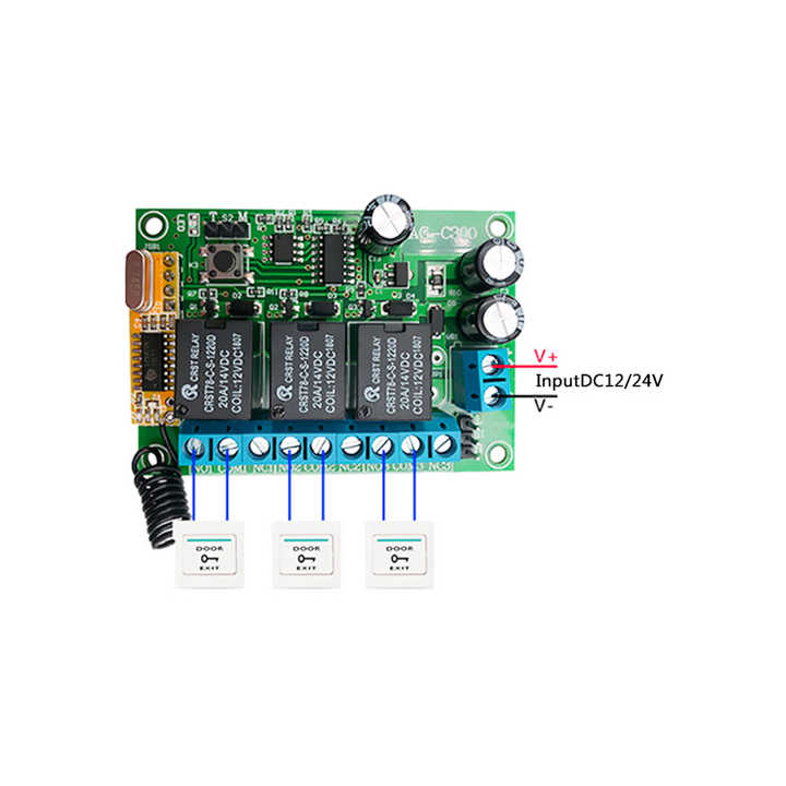 3 Channel Relay Module - Remote Control Switch, 12V Relay