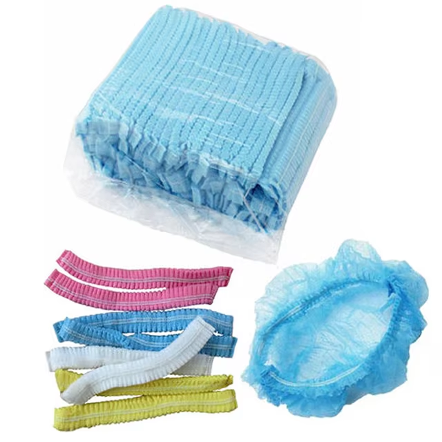 Disposable Clip / Mob Caps PP Non Woven Hairnets With Elastic Bouffant ...