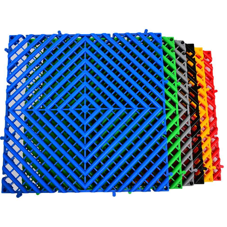 PP Interlocking Garage Floor Tiles Car Workshop Flooring Drainage Car ...