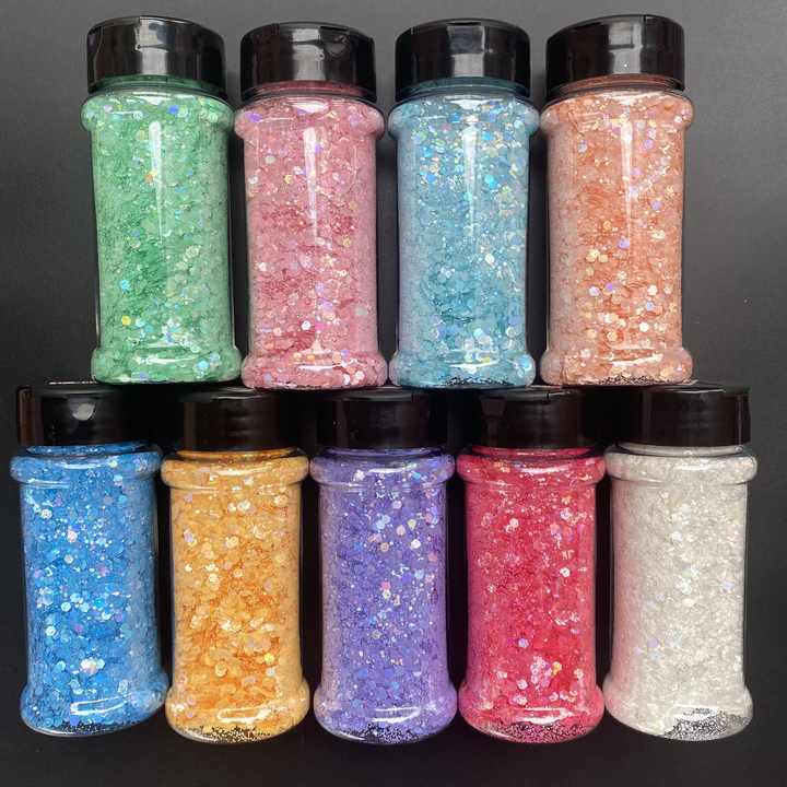 2oz Shaker Packing Loose Glitter Bulk Shiny Holographic Chunky Glitter ...