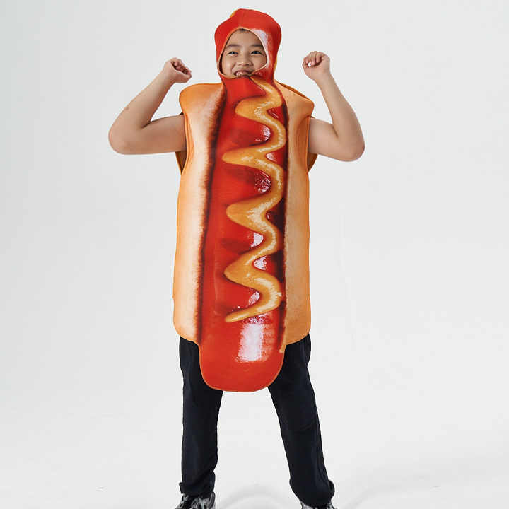 Factory Funny Cotton 3D Printed Food Sausage Hot Dog Halloween Carnival ...