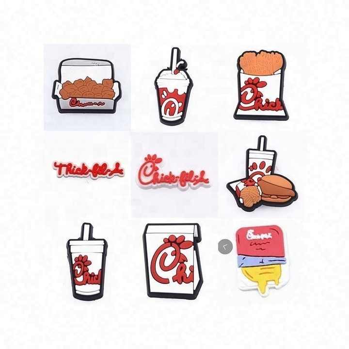 Custom PVC Clog Shoe Charm Decoration Accessories Chick-fil-A Clog ...